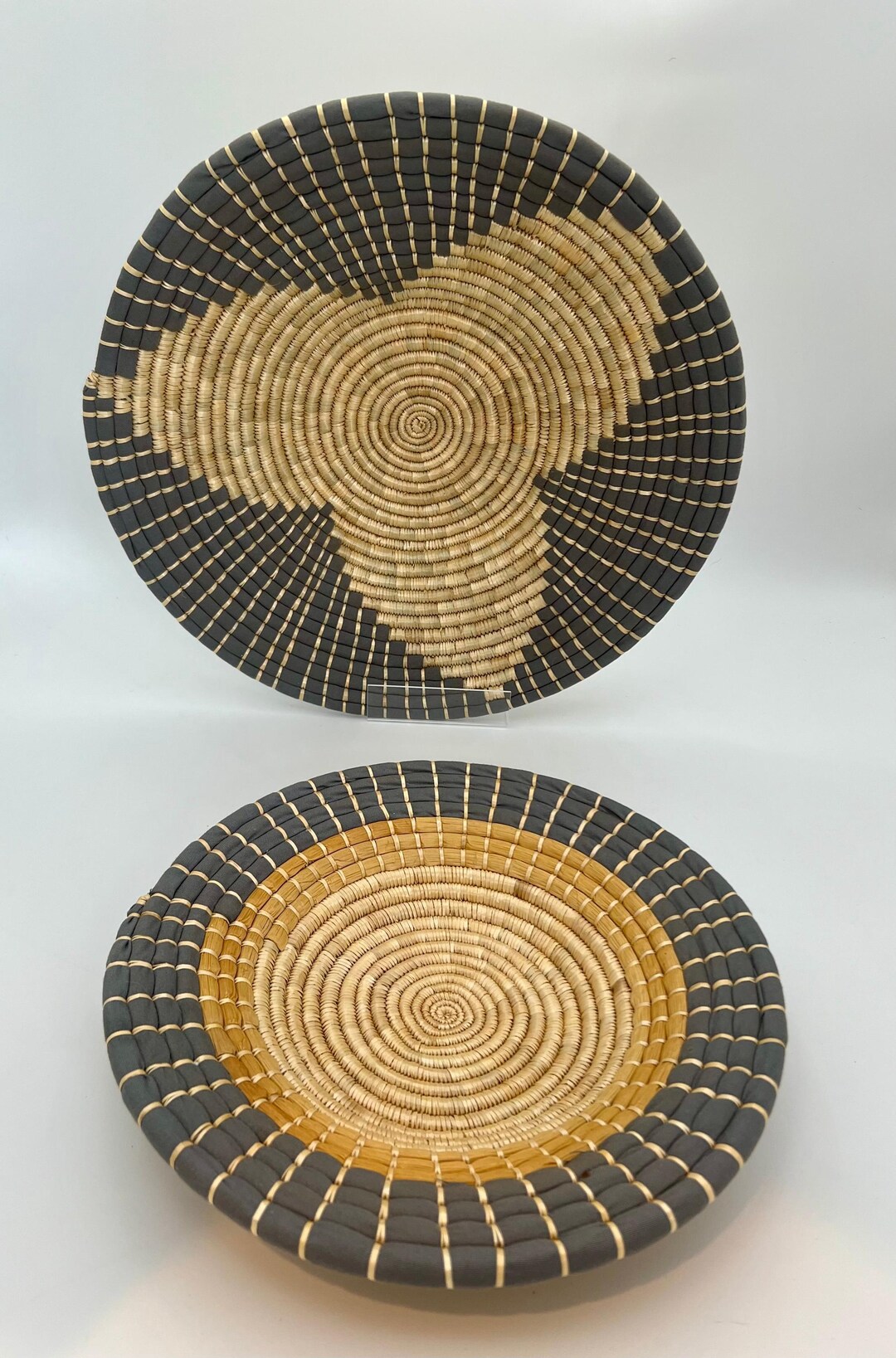 Pair of Vintage African Woven Wall Plates - Etsy