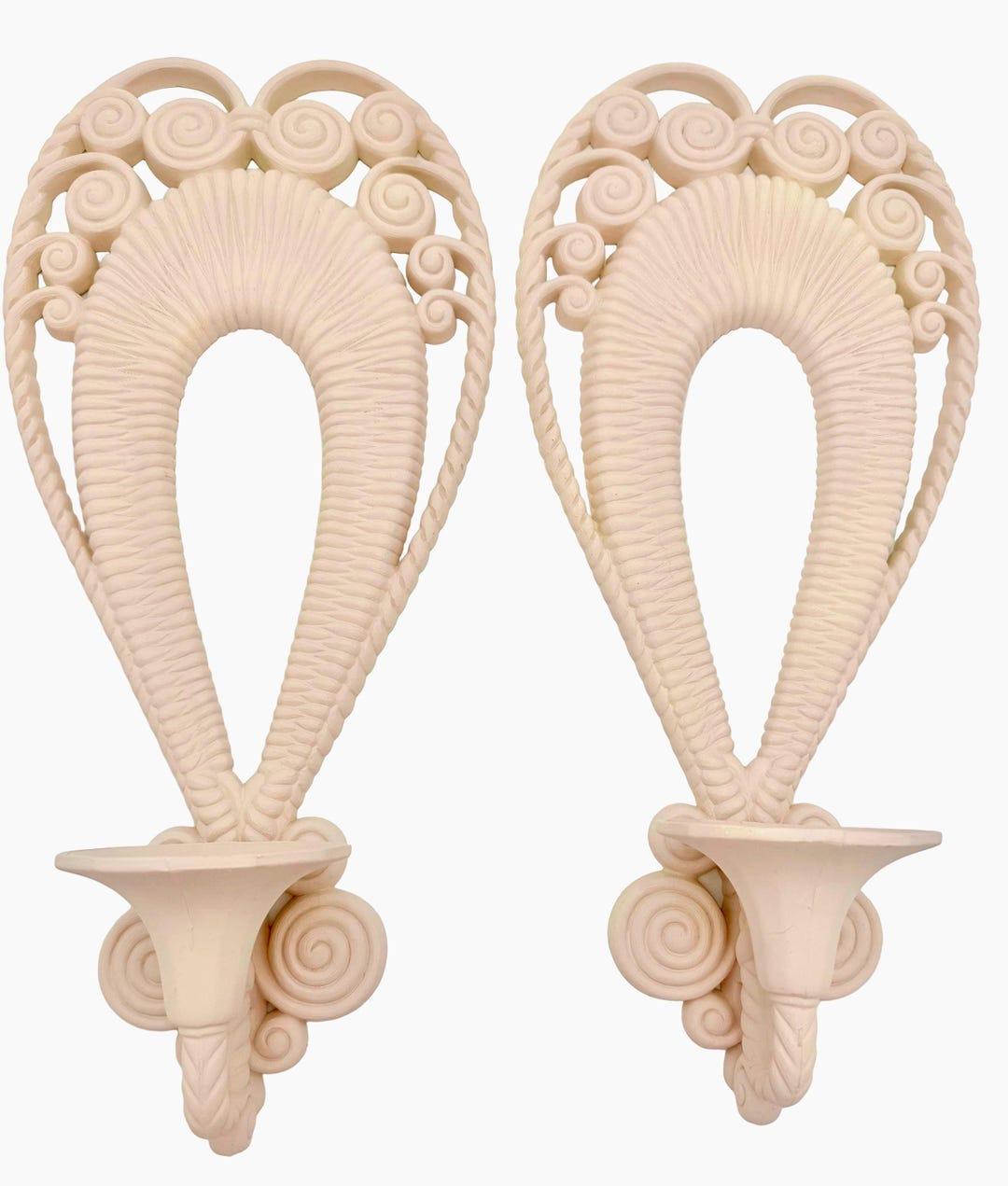 Pair of Vintage Pink Sculptural Wall Sconces – Decorative Hollywood ...
