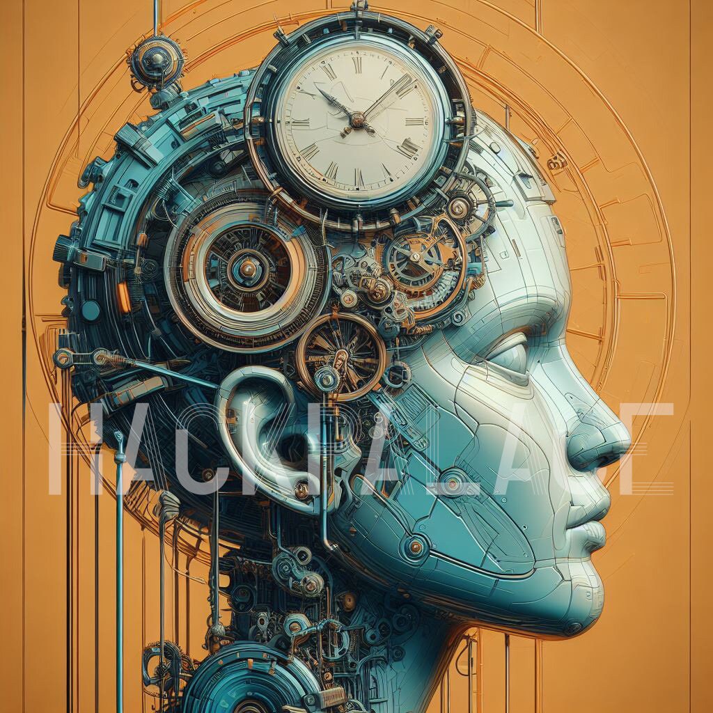 Futuristic Head-clock, Ai Art, Concept Art, Midjourney, Dall-e, Image ...