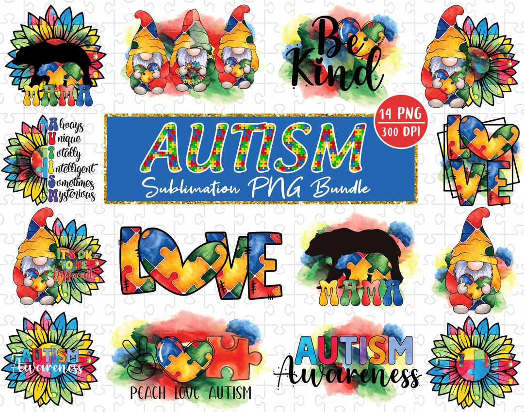 Autism Sublimation Png Bundle Autism Svg Bundle Autism - Etsy