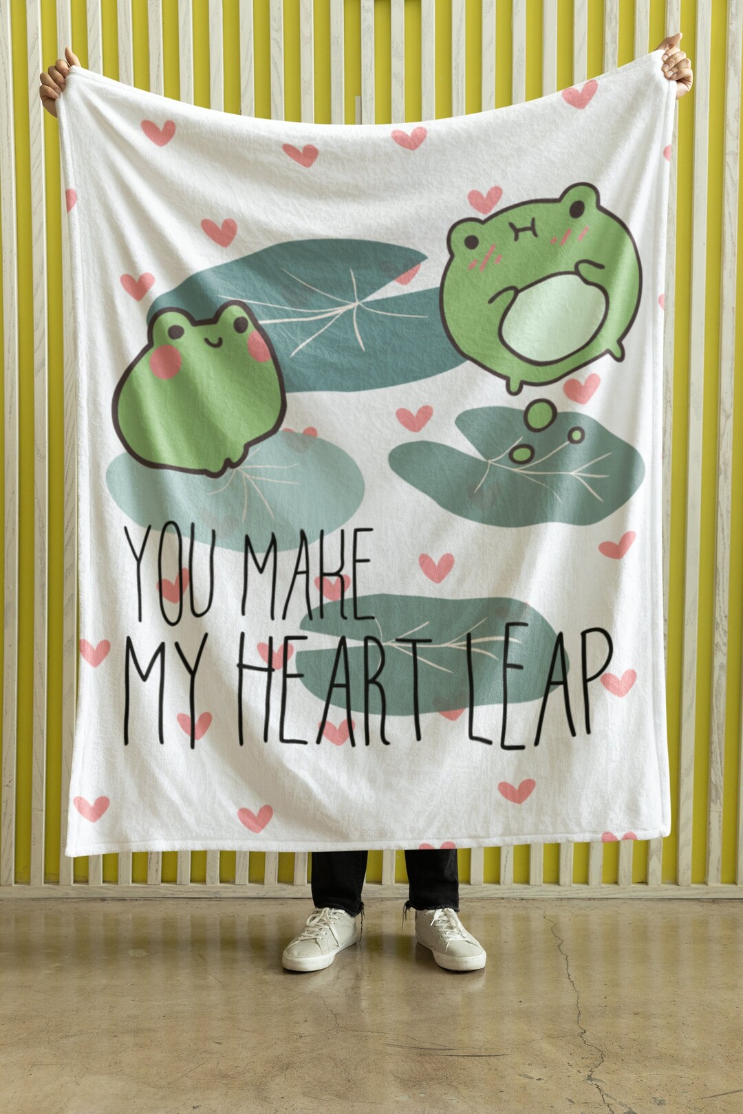 Frog Valentine Blanket and Pillow, You Make My Heart Leap Frog Toad ...