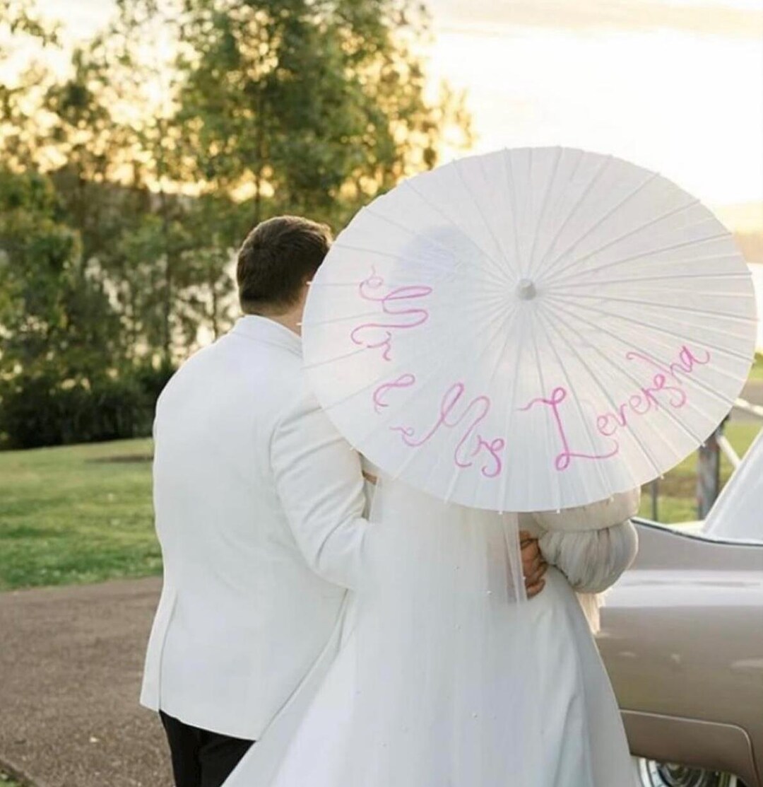 Personalised Paper Parasols With Hand Lettering - Etsy