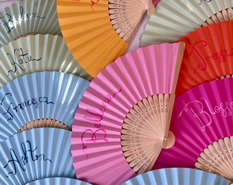 Personalised Paper Fans With Hand Lettering - Etsy
