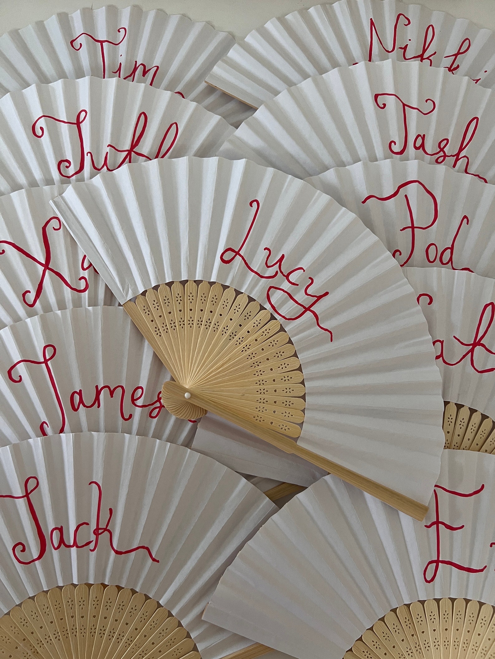 Personalised Paper Fans With Hand Lettering - Etsy