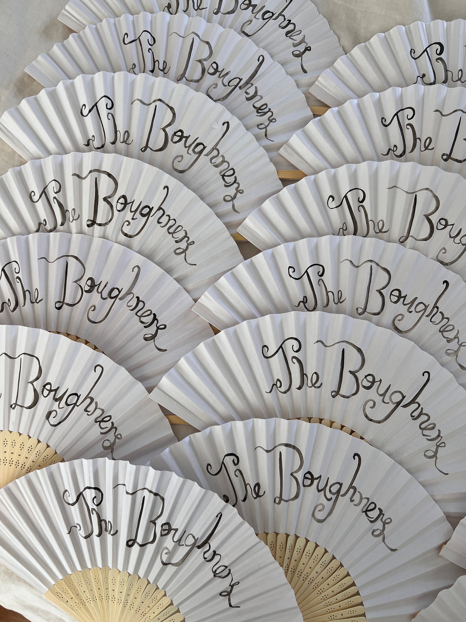 Personalised Paper Fans With Hand Lettering - Etsy