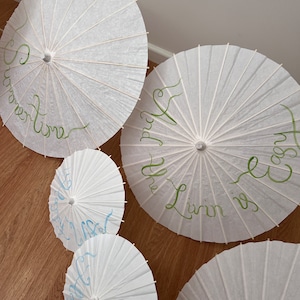Personalised Paper Parasols With Hand Lettering - Etsy