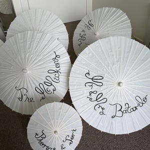 Personalised Paper Parasols With Hand Lettering - Etsy