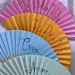 Personalised Coloured Paper Fans With Hand Lettering - Etsy