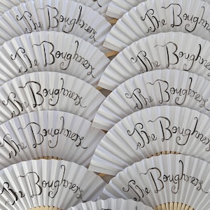 Personalised Hand Lettered Paper Fans | Custom Wedding Fans | Elegant ...