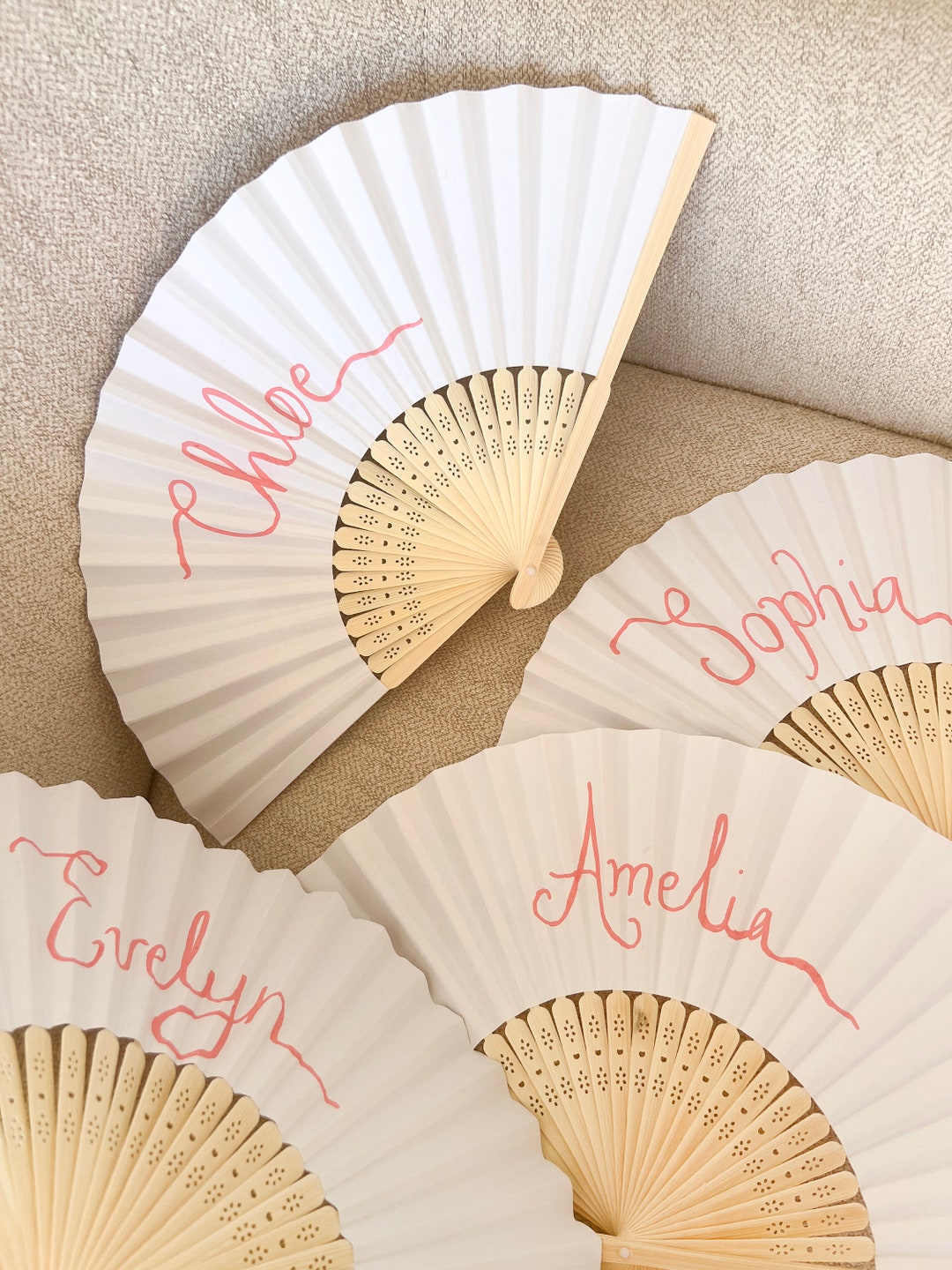 Personalised Paper Fans With Hand Lettering - Etsy