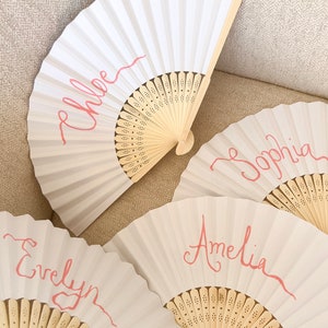Personalised Paper Fans With Hand Lettering - Etsy