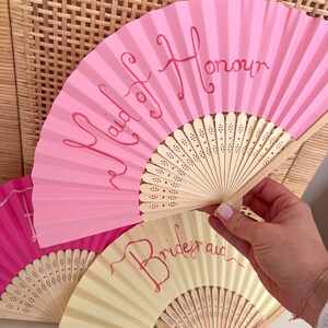 Personalised Coloured Paper Fans With Hand Lettering - Etsy