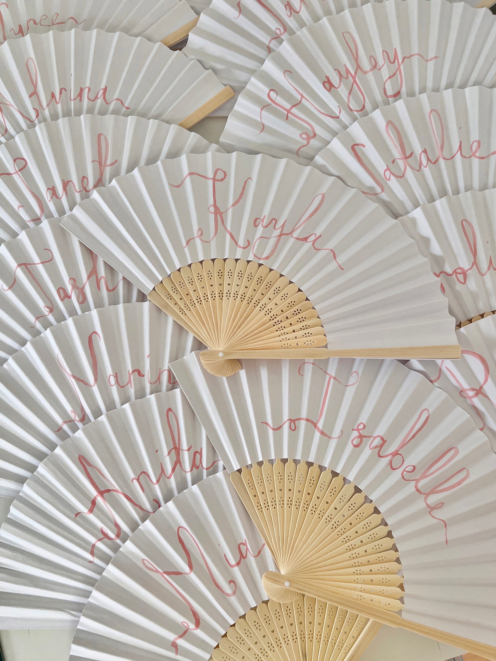 Personalised Paper Fans With Hand Lettering - Etsy