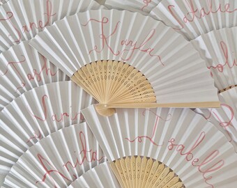 Personalised Coloured Paper Fans With Hand Lettering - Etsy