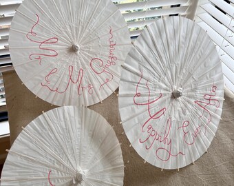 Personalised Paper Fans With Hand Lettering - Etsy