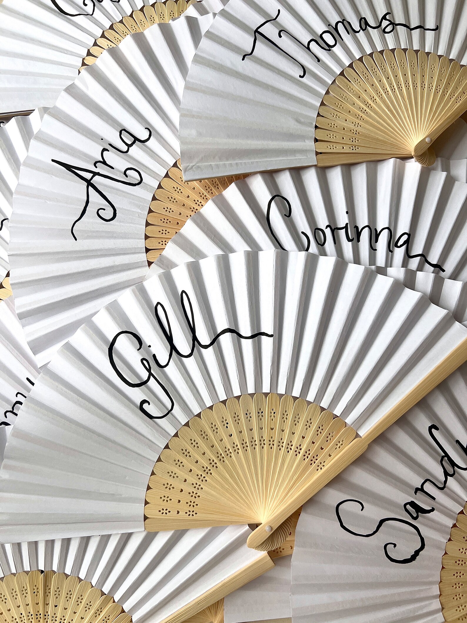 Personalised Paper Fans With Hand Lettering - Etsy