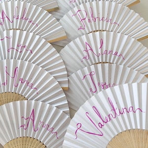 Personalised Paper Fans With Hand Lettering - Etsy