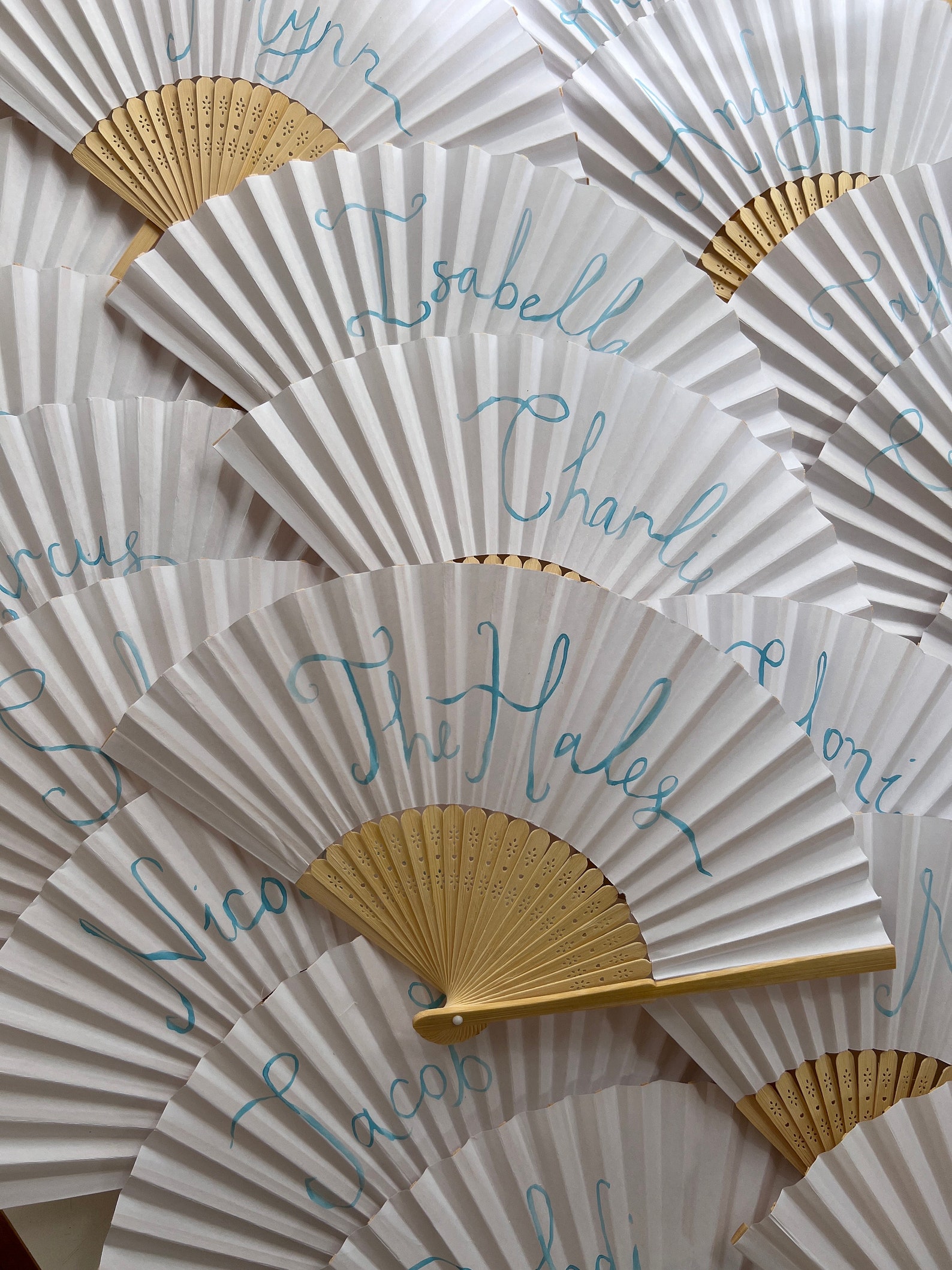 Personalised Paper Fans With Hand Lettering - Etsy