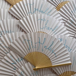 Personalised Paper Fans With Hand Lettering - Etsy