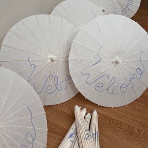Personalised Paper Parasols With Hand Lettering - Etsy