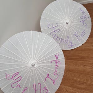 Personalised Paper Parasols With Hand Lettering - Etsy