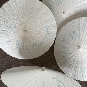 Personalised Paper Parasols With Hand Lettering - Etsy