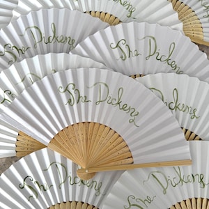Personalised Paper Fans With Hand Lettering - Etsy