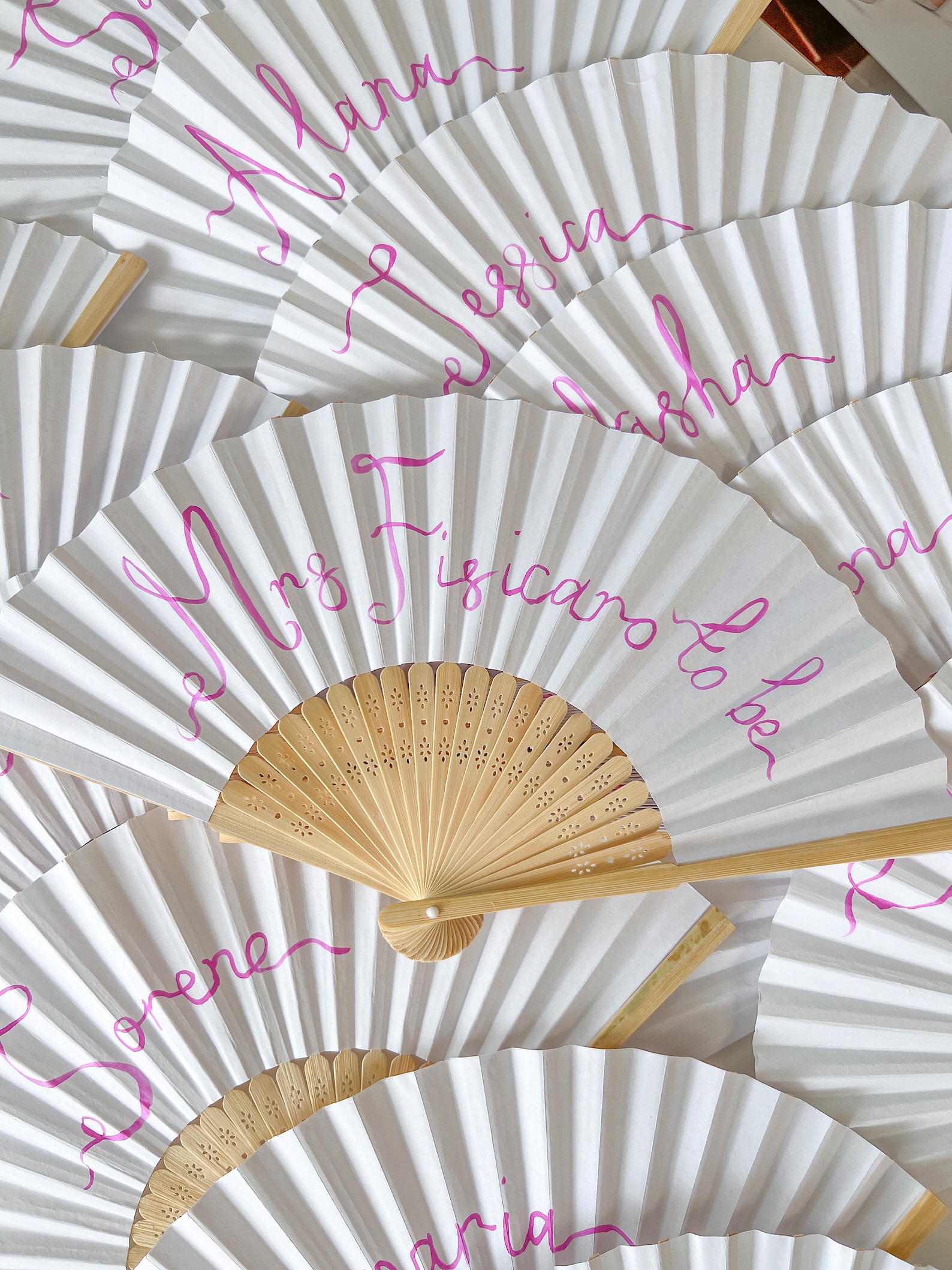 Personalised Paper Fans With Hand Lettering - Etsy