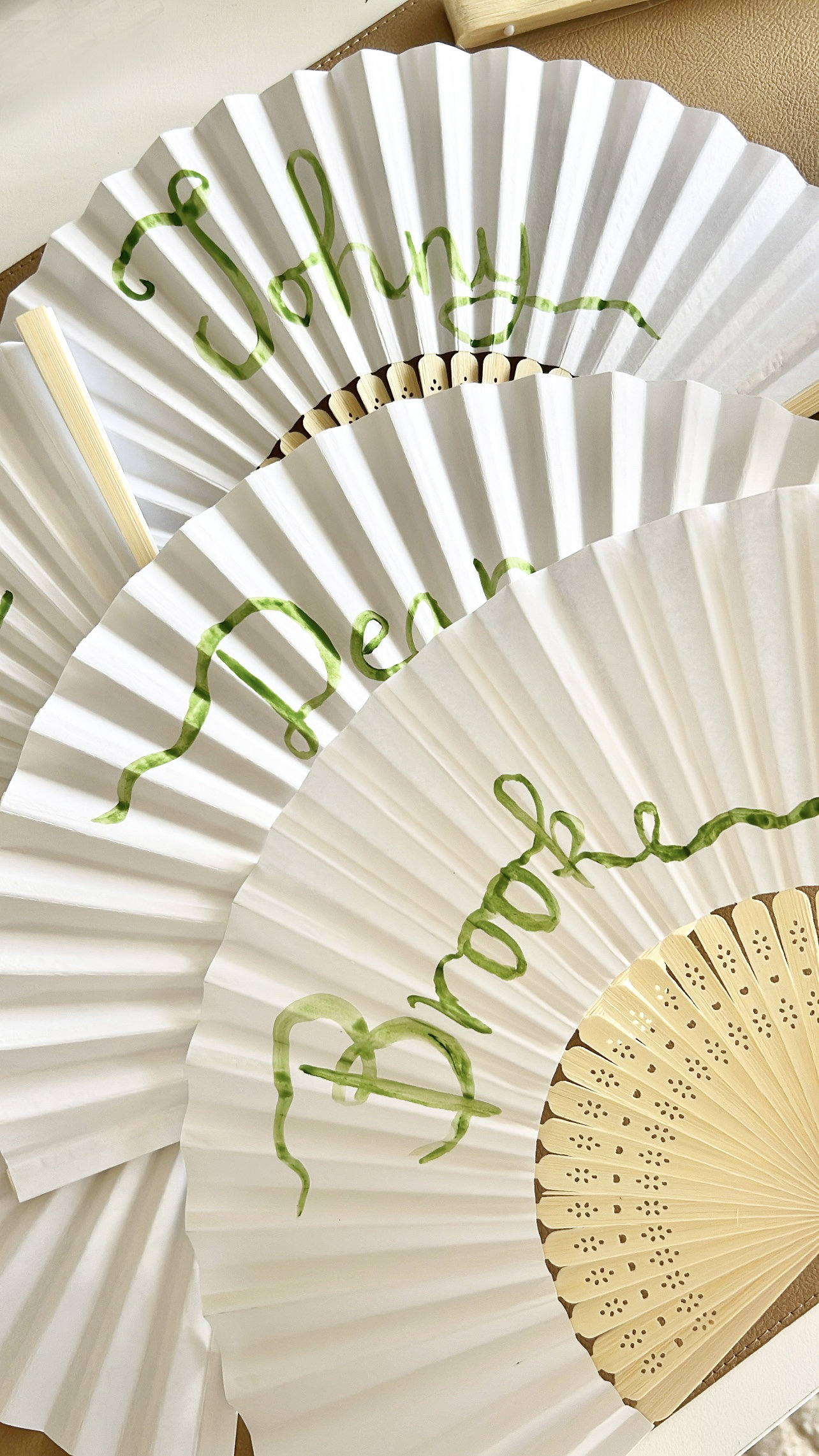Personalised Paper Fans With Hand Lettering - Etsy