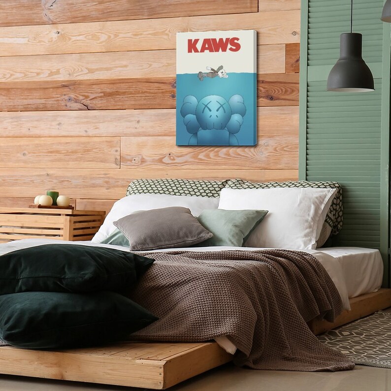 Kaws Jaws Movie Poster Canvas Poster Wall Art Decor Bedroom Room Office ...