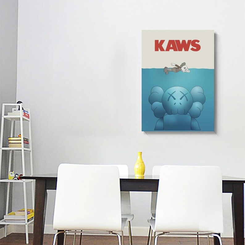 Kaws Jaws Movie Poster Canvas Poster Wall Art Decor Bedroom Room Office ...