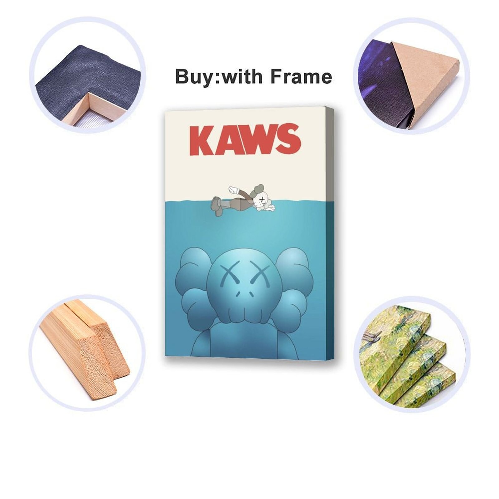 Kaws Jaws Movie Poster Canvas Poster Wall Art Decor Bedroom Room Office ...