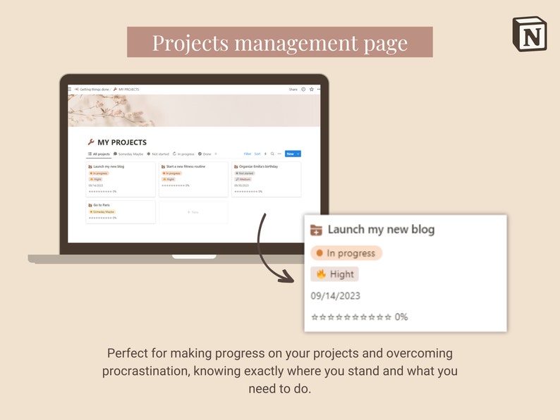 Notion GTD Template, Getting Things Done, GTD Templates, GTD Template ...