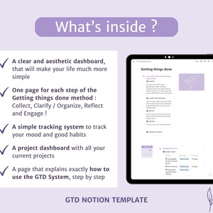 GTD Notion Template Getting Things Done - Modèles GTD, GTD Digital ...