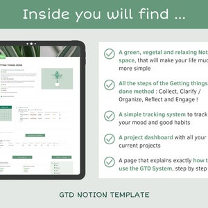 GTD Notion Template Getting Things Done GTD Template, GTD Digital ...