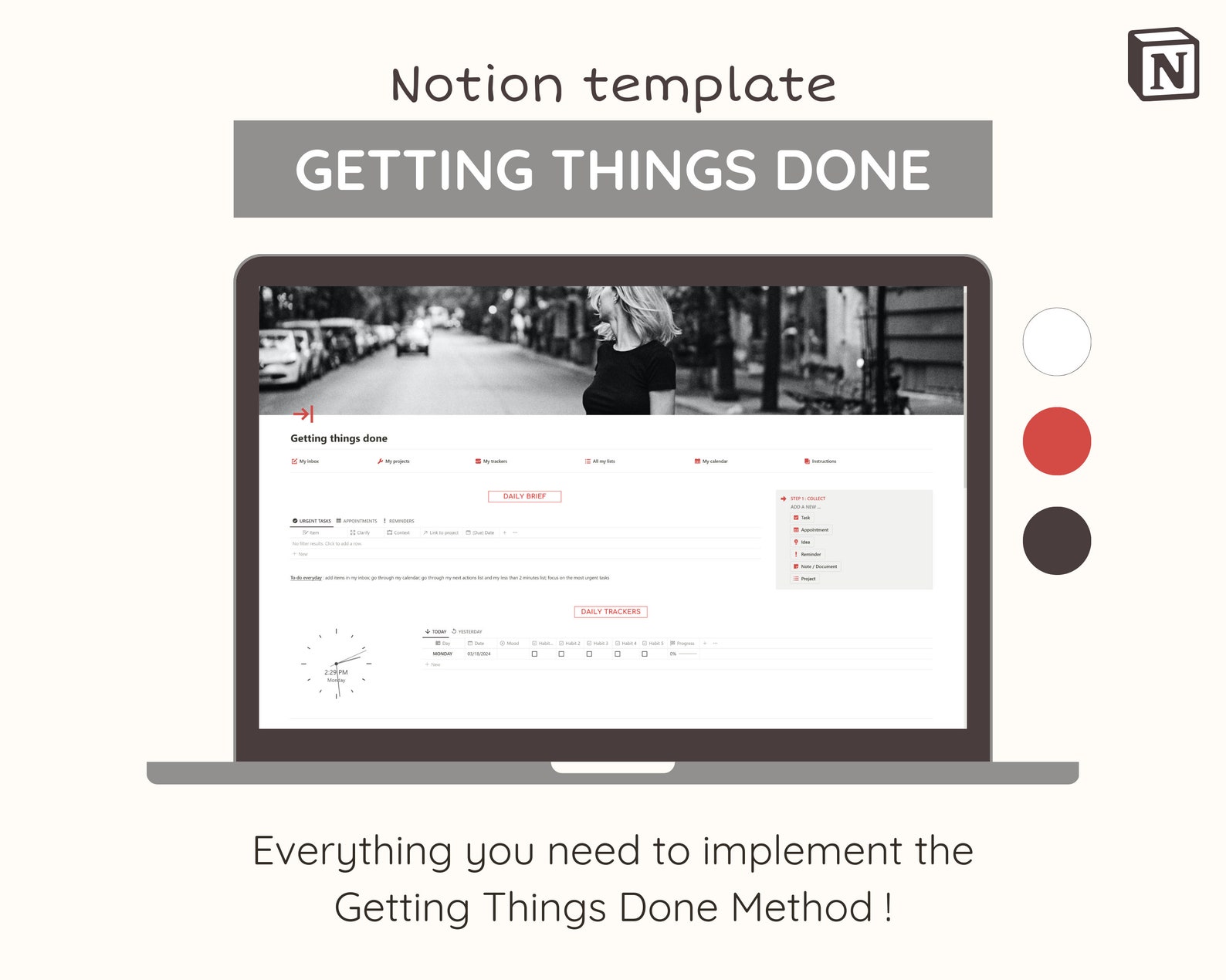 GTD Notion Template Getting Things Done GTD Templates, Notion Planner ...
