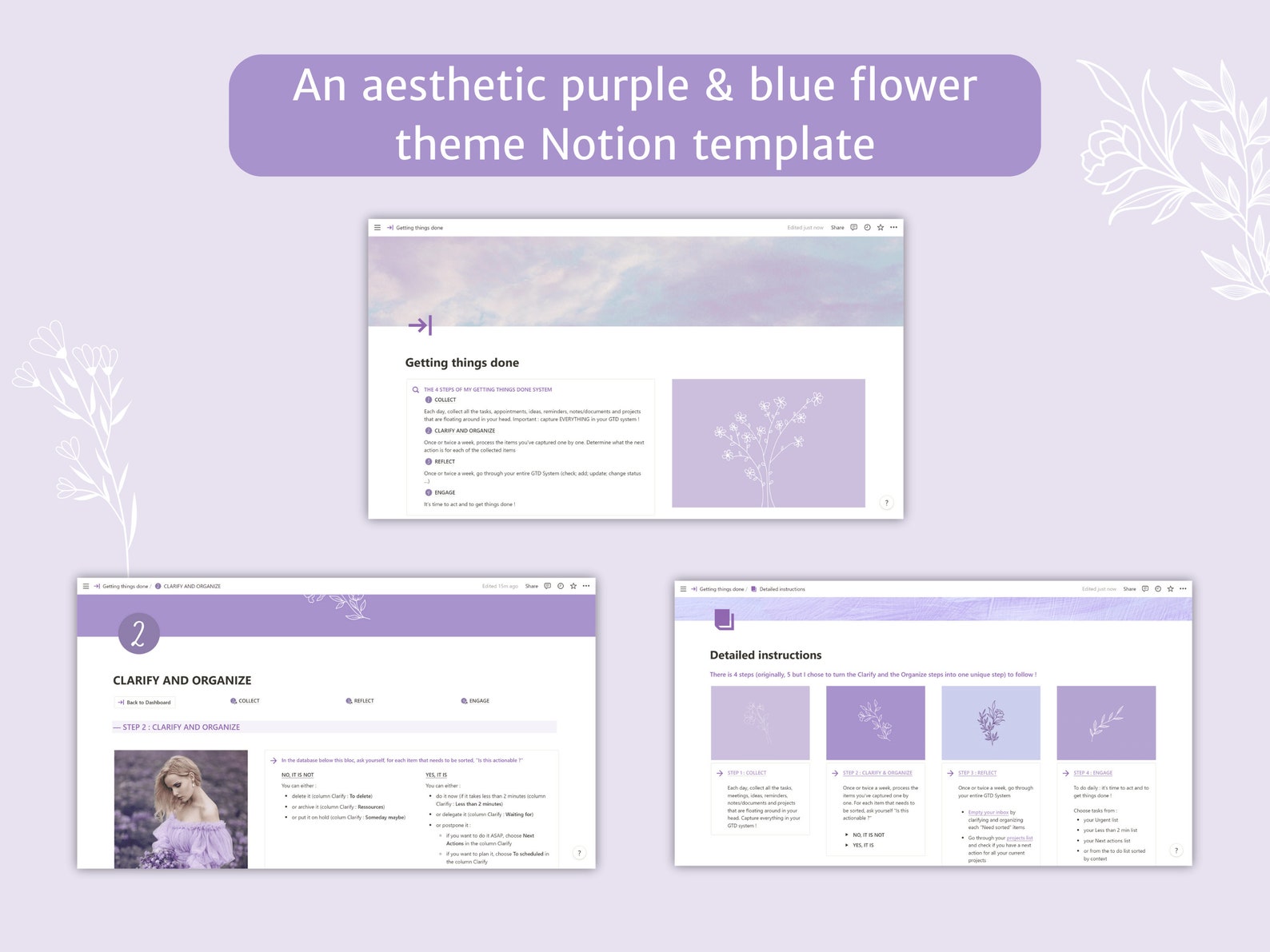 GTD Notion Template Getting Things Done - Modèles GTD, GTD Digital ...