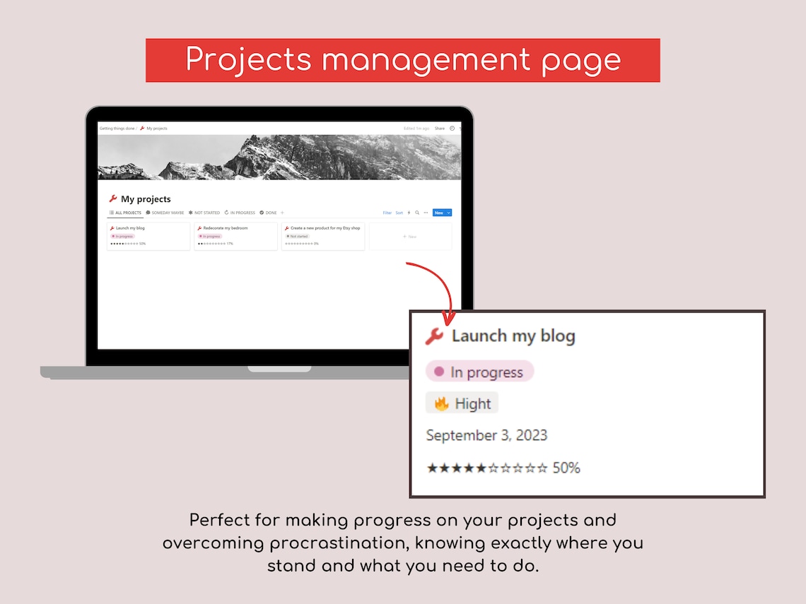 GTD Notion Template Getting Things Done GTD Templates - Etsy