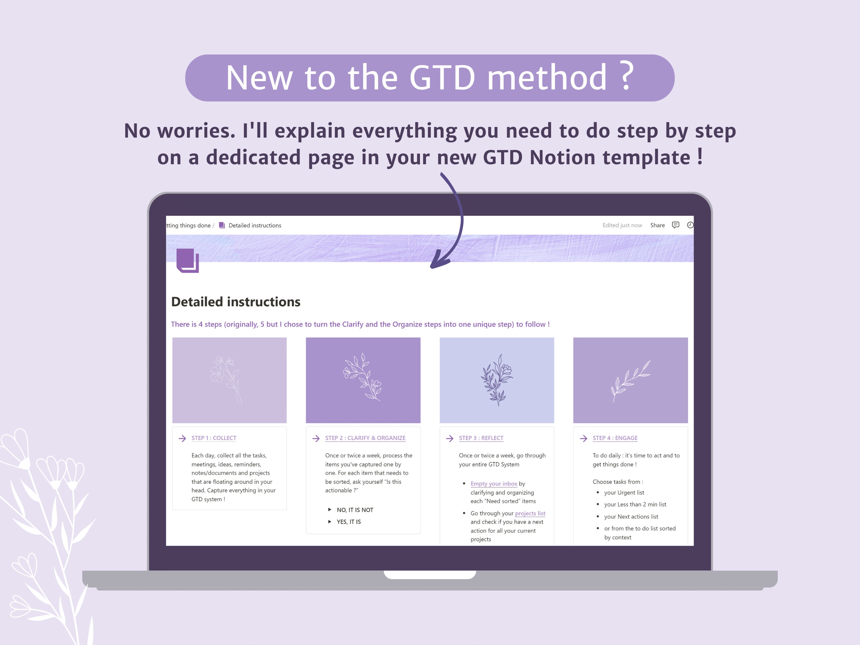 GTD Notion Template Getting Things Done Modèles GTD, GTD Digital ...