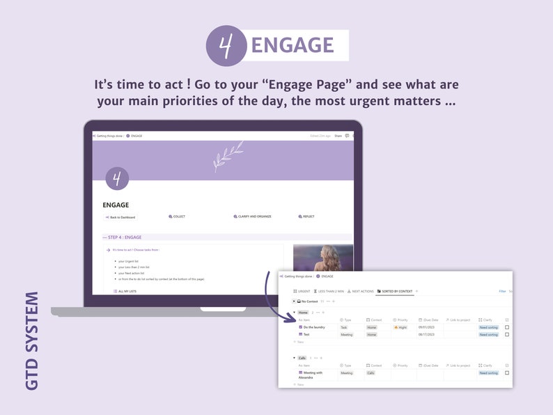 GTD Notion Template Getting Things Done - Modèles GTD, GTD Digital ...