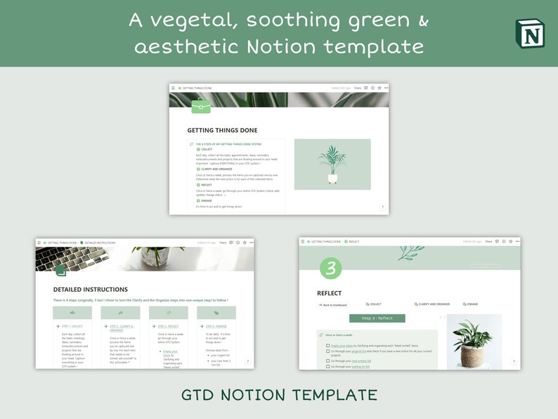 GTD Notion Template Getting Things Done GTD Template, GTD Digital ...