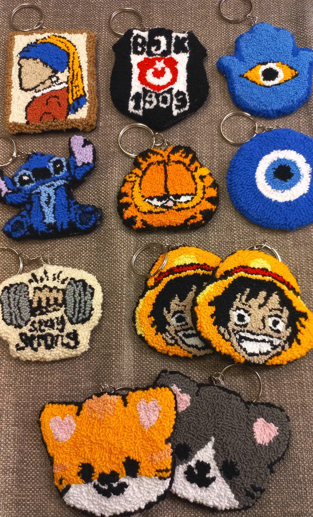 Punch Keycahins ,punch Keychains ,punch Bag Charm,noeldadkeychains ...