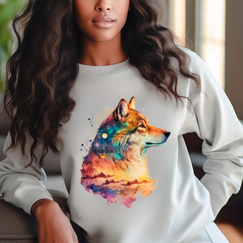 Galaxy Wolf Hoodie - Etsy