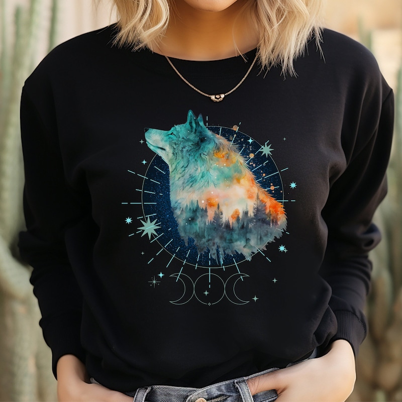Galaxy Wolf Hoodie - Etsy