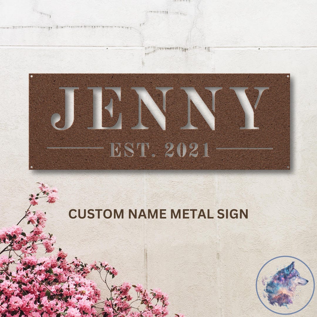 Custom Name Metal Sign Est Year Indoor Bedroom Name Metal Wall Art Last ...