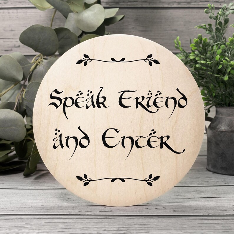 Lord of the Rings Wood Sign Gandalf the Fellowship of the Ring Home ...