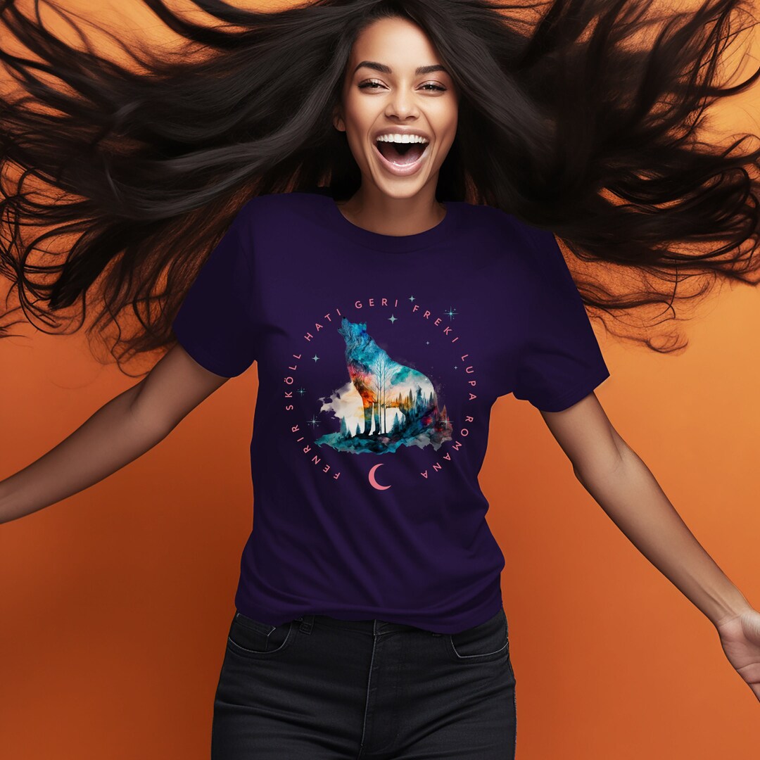 Wolf Mystical Shirt Galaxy Celestial Geri Fenrir Graphic Tee Predator ...