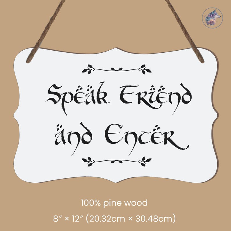 Lord of the Rings Wood Sign Gandalf the Fellowship of the Ring Home ...