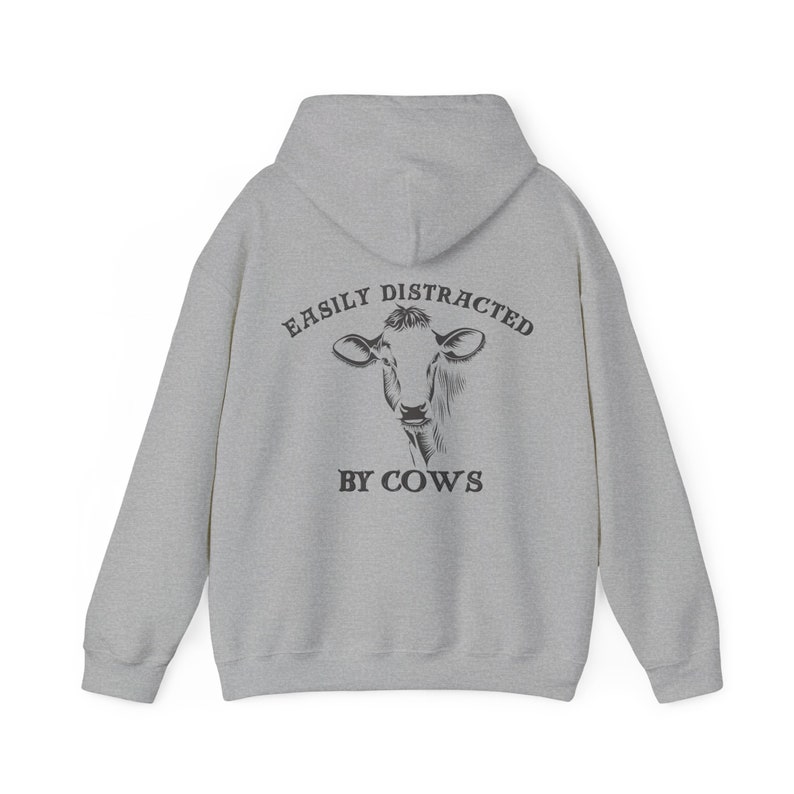 Cute Cow Hoodie Back Print Easily Distracted by Cows Farm Life Funny ...