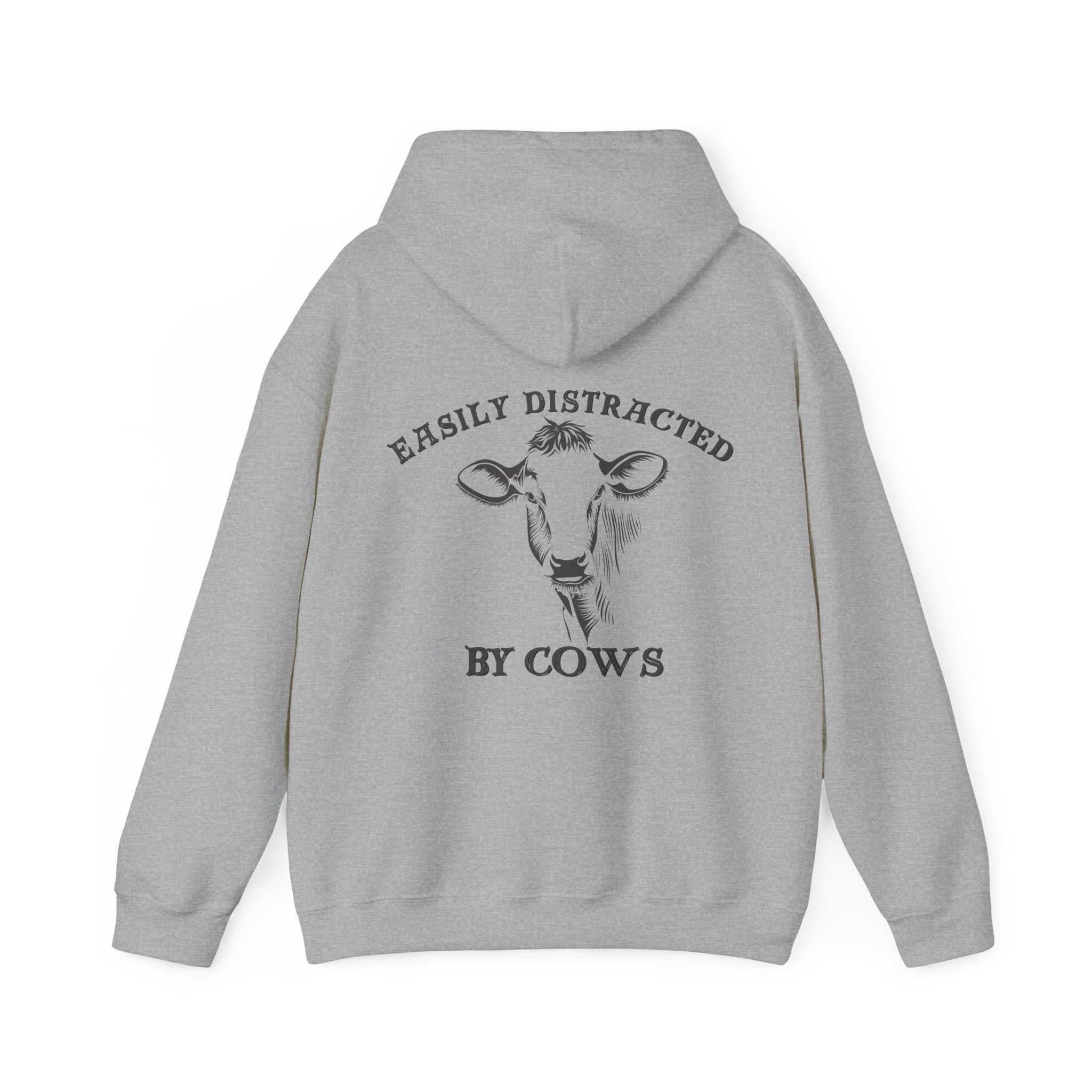 Cute Cow Hoodie Back Print Easily Distracted by Cows Farm Life Funny ...